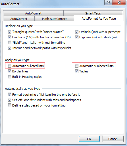 How To Disable Automatic Numbering In Word 